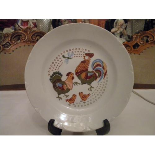Тарелка Детская Петушок Курочка Цыплята Фарфор СССР Рига №СТ86 купить ...