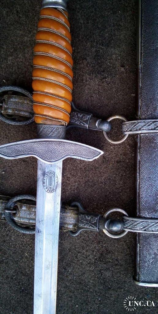 Офицерский кортик Люфтваффе образца 1937 года Третий Рейх Золинген, без ...